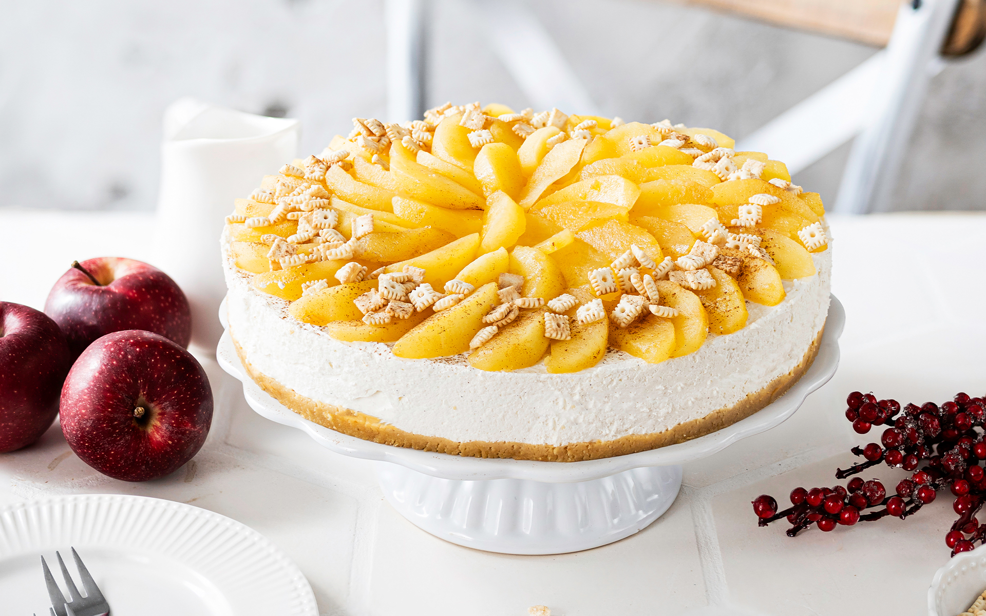 Rezept: No-Bake-Apfel-Cheesecake mit Zimt | Deli Reform